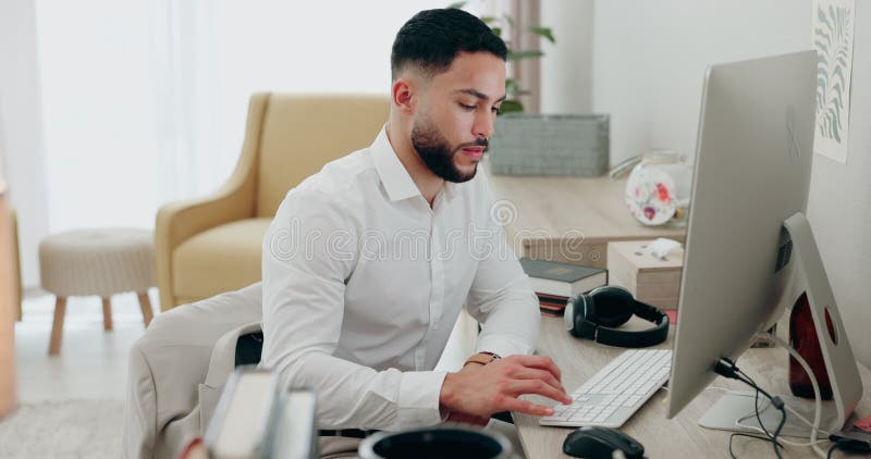 Man, Typing and Computer for Web Development in Office for Software ...