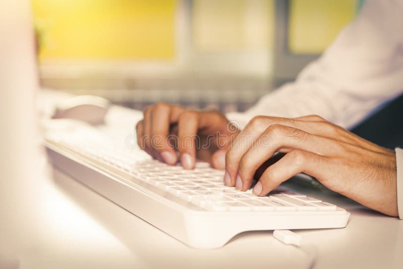 Typing on the computer stock image. Image of internet - 107283845