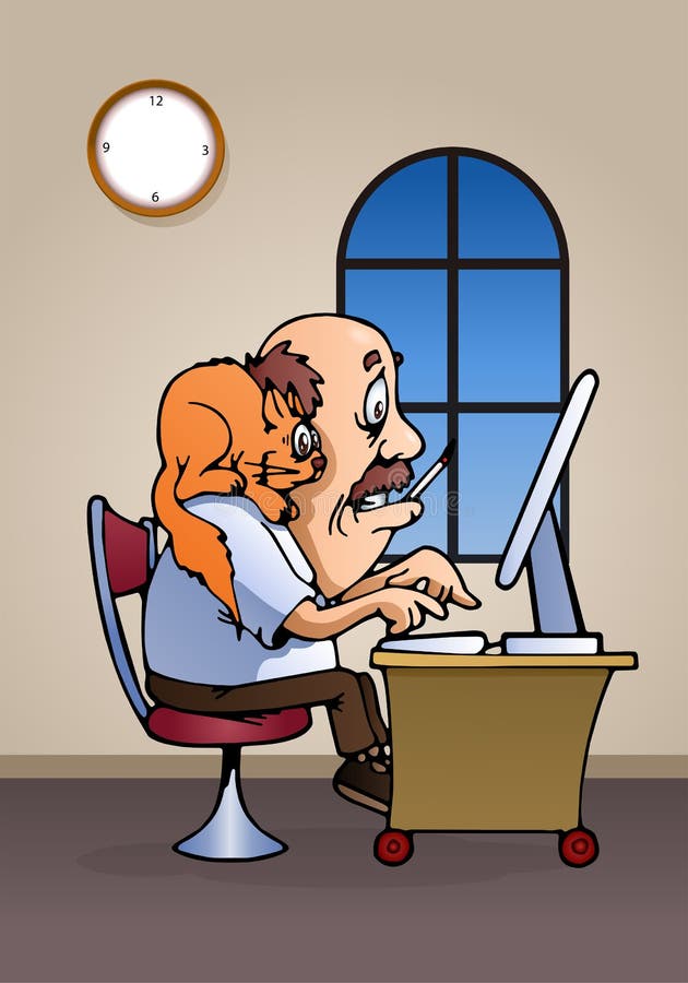 Business man typing stock illustration. Illustration of software - 90723877