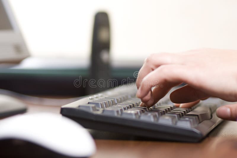 Typing on a Computer Keyboard Stock Photo - Image of keyboard, white ...