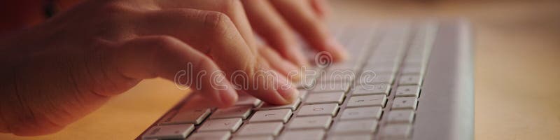 Typing on Computer Keyboard with Blur Effect Stock Photo - Image of ...