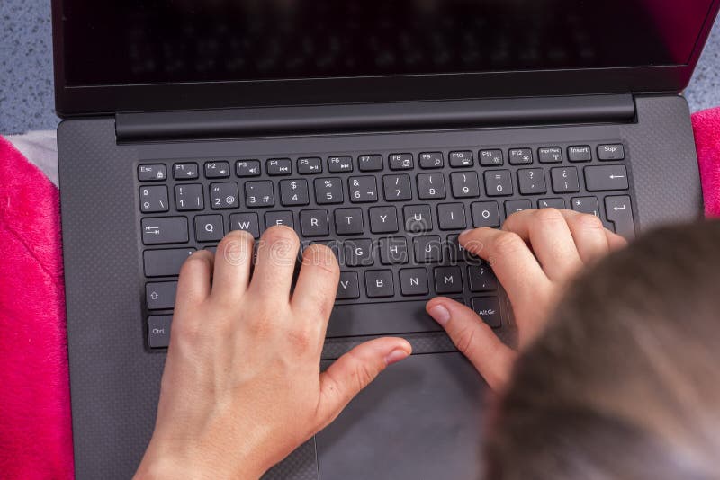 Typing on a computer. stock photo. Image of computers - 119387420
