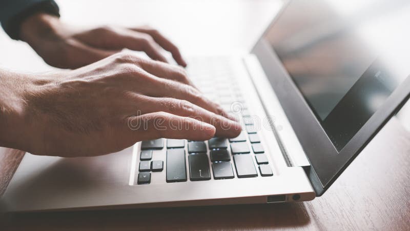 Typing Courses Laptop Keyboard Improve Training Stock Image - Image of ...