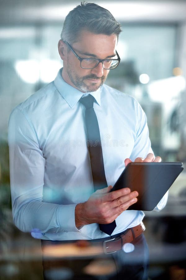 Typing Email, Corporate and a Businessman with a Tablet for ...