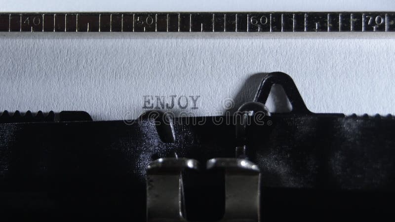 Typing ENJOY LIFE with an Old Manual Typewriter Stock Video - Video of ...