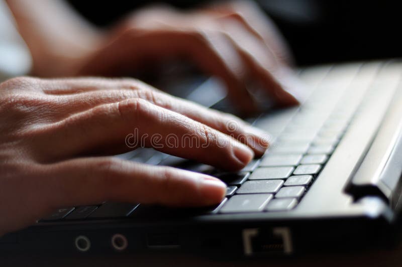 Typing female hands stock image. Image of equipment, closeup - 21176947
