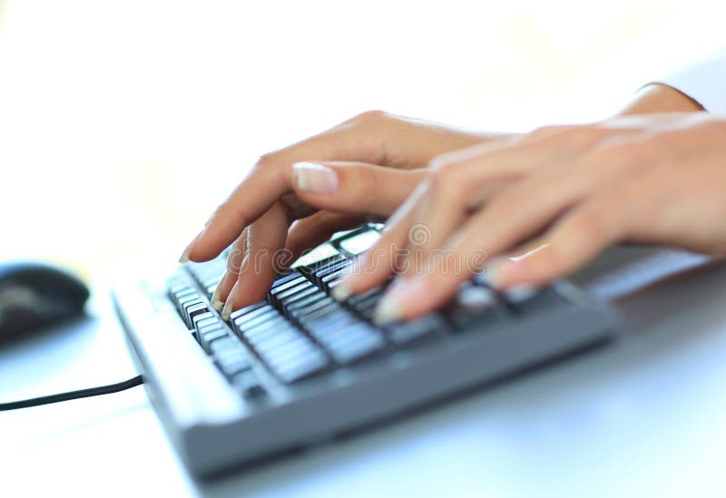 Typing female hands stock photo. Image of occupation - 26530048