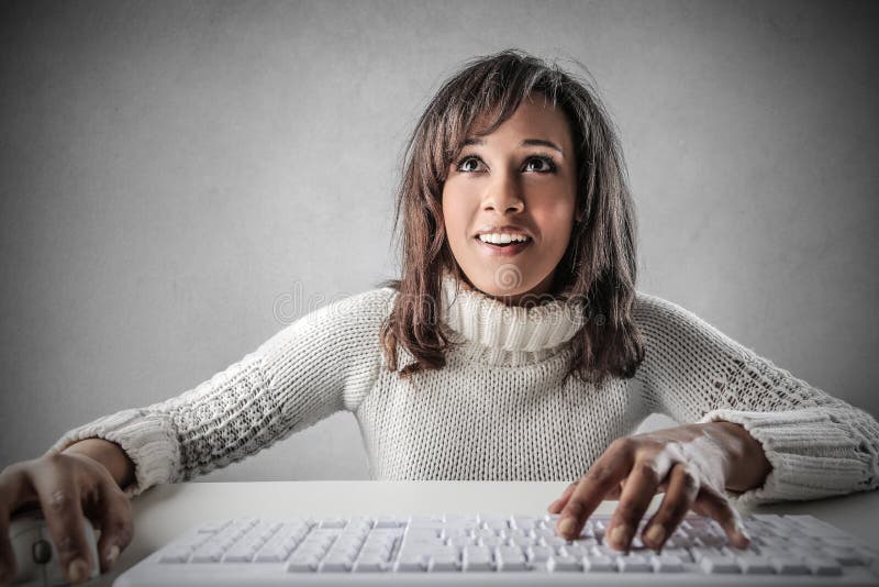 Female Hands Typing on Keyboard Stock Image - Image of hand, generation ...