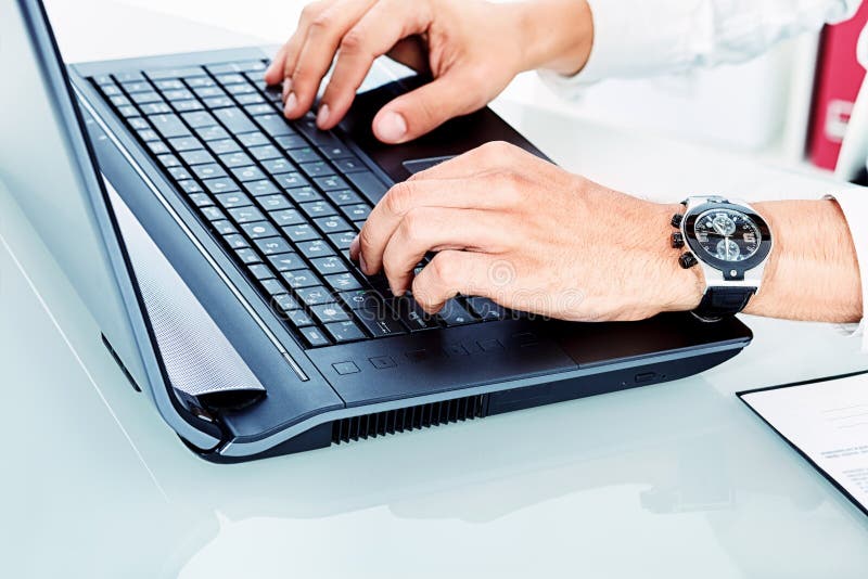 Typing hands stock photo. Image of fingernail, concept - 26415206