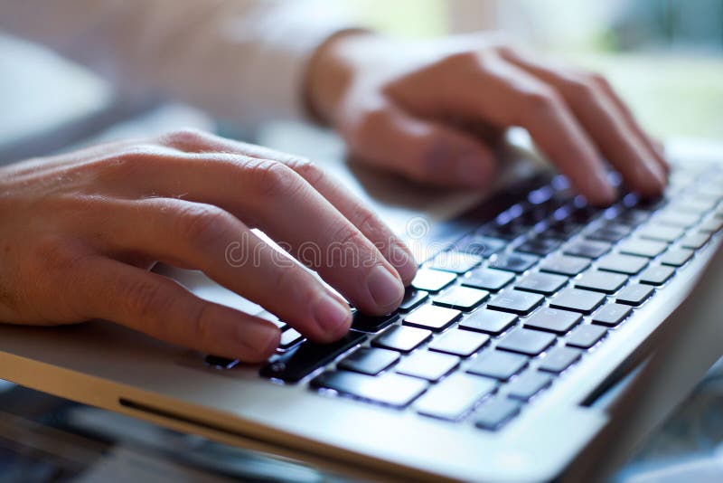 Typing stock photo. Image of hand, concepts, glass, deck - 61358700