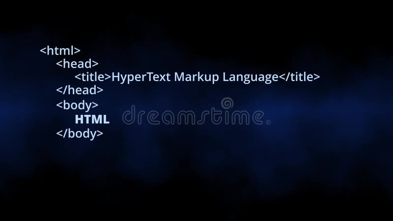 Typing Html Code For Website As Source Code Of Homepage Design Coding Text On Screen Stock
