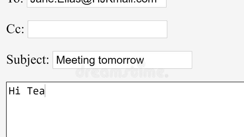 Typing Introduction Greeting Beginning Email Hi Team in Online Box ...