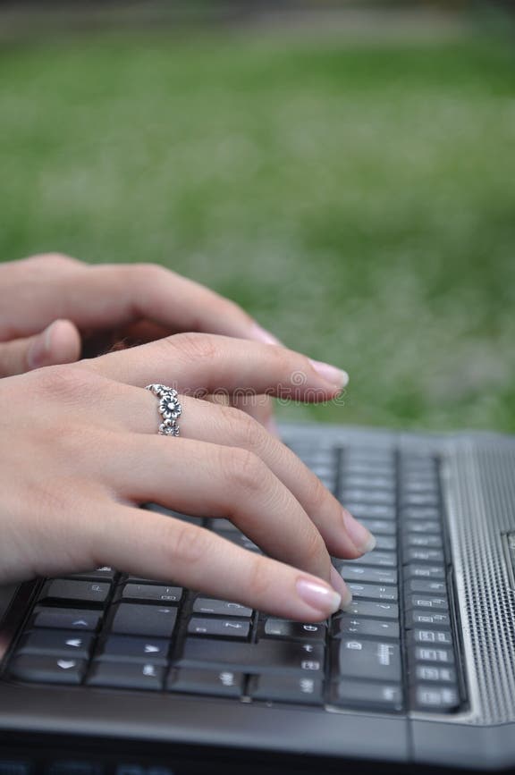 Typing on keyboard stock photo. Image of keyboard, grass - 14380682