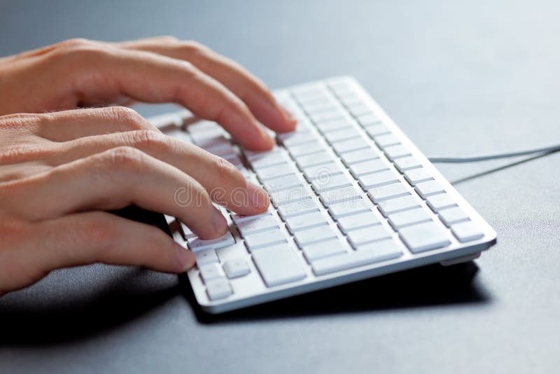 Typing on the keyboard stock image. Image of caucasian - 20155613