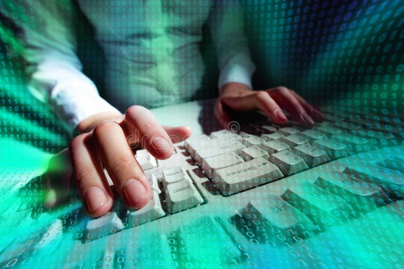 Typing at keyboard stock image. Image of device, modern - 24738657