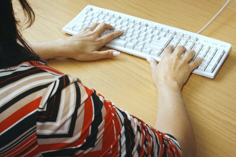 Typing on a keyboard stock image. Image of table, keys - 2579455