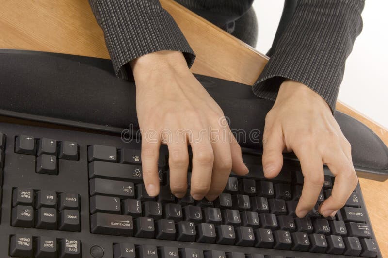 Typing on a keyboard stock image. Image of hands, business - 529915