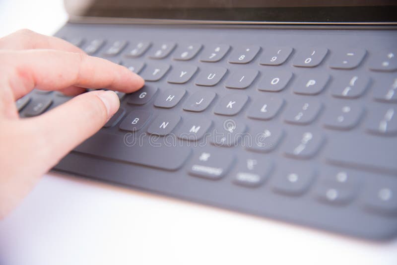 Typing on a Keyboard Close-up Stock Image - Image of white, vertical ...