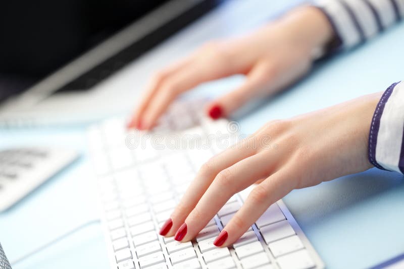 Typing on keyboard stock photo. Image of keypad, button - 54387512