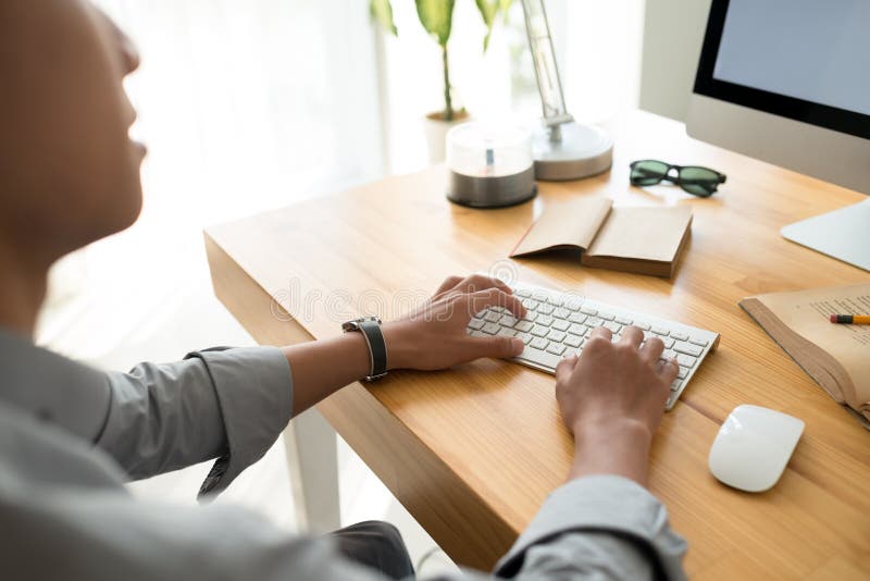 Typing on keyboard stock photo. Image of workplace, modern - 54668162