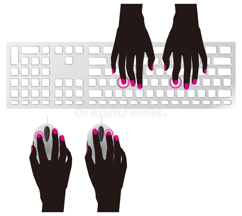 Typing on Keyboard and Mouse Stock Vector - Illustration of internet ...