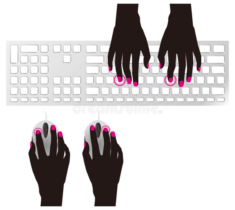 Typing on Keyboard and Mouse Stock Vector - Illustration of internet ...