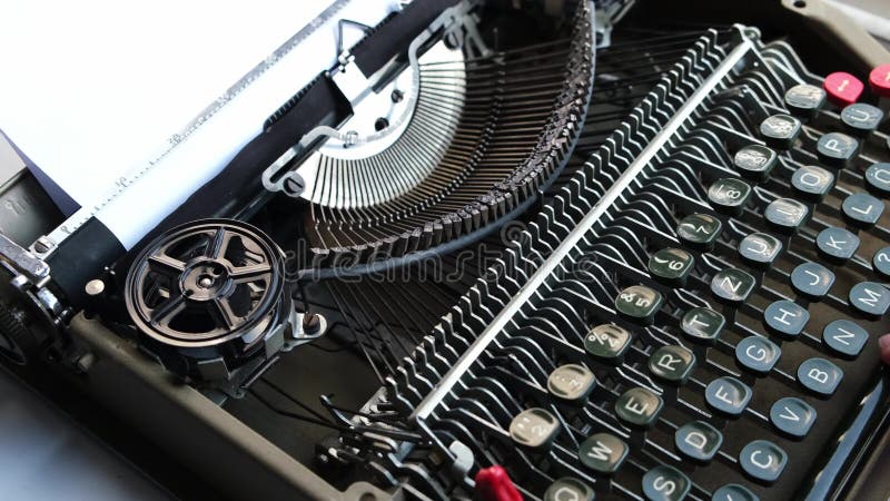 Typing on the Keyboard of an Old, Retro Typewriter. Stock Footage ...