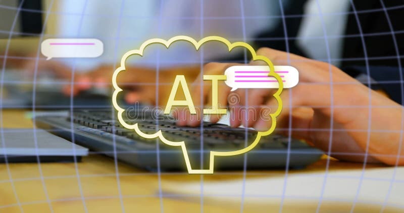 Typing on Keyboard, Person Working on Artificial Intelligence Project ... Typing on Keyboard, Person Working on Artificial Intelligence Project ...