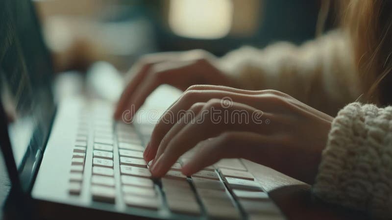 Typing on a Keyboard Quickly for Work and Leisure Productivity Concept ...