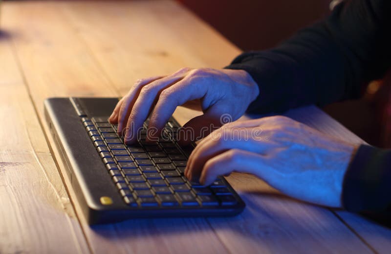 Typing on the Keyboard from the Tv Stock Image - Image of keyboard ...