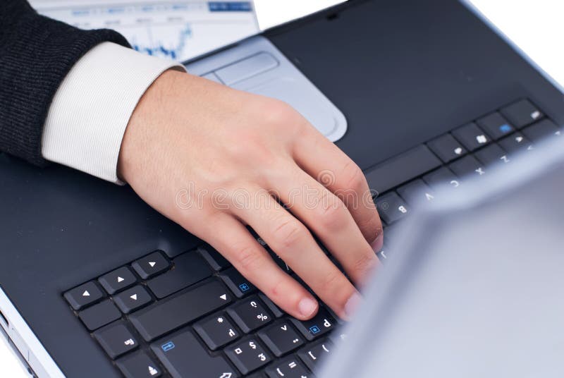 Typing at laptop editorial photo. Image of macro, information - 17871136