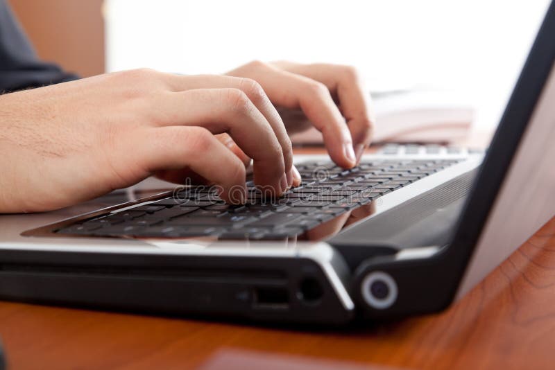Typing on the laptop stock photo. Image of laptop, internet - 18192030