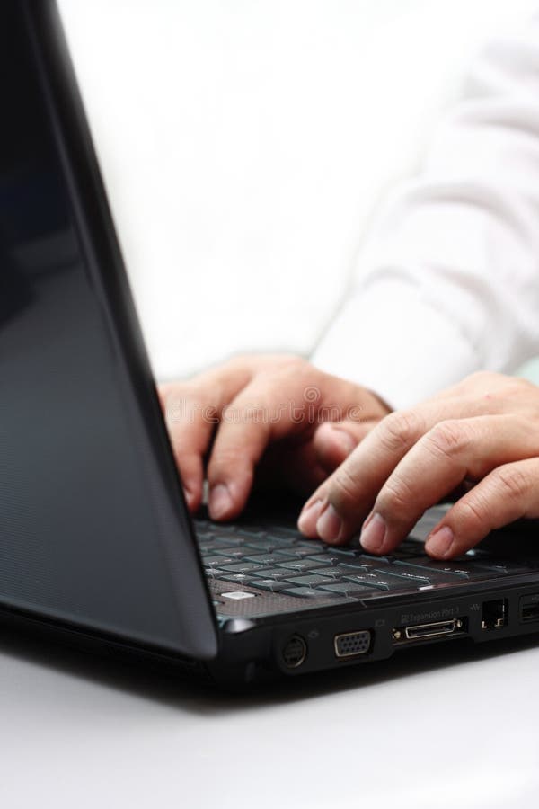 Typing on a Laptop Computer Stock Image - Image of notebook, keypad ...