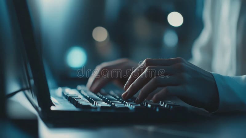 Typing on a Laptop Computer Stock Image - Image of data, computer ...