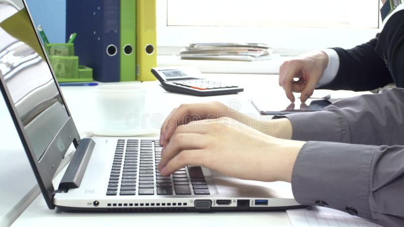 Typing on a Laptop Computer, Writing Figures in Stock Video - Video of ...