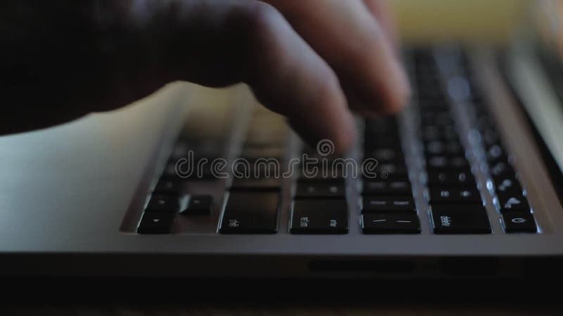 Typing on Laptop Keyboard and Delay before Hitting Enter Button Stock ...