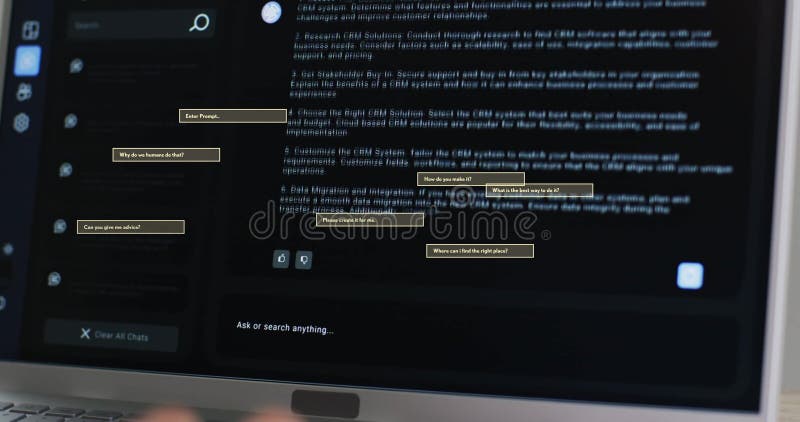 Typing on Laptop, Person Interacting with AI Chatbot for Customer ... Typing on Laptop, Person Interacting with AI Chatbot for Customer ...