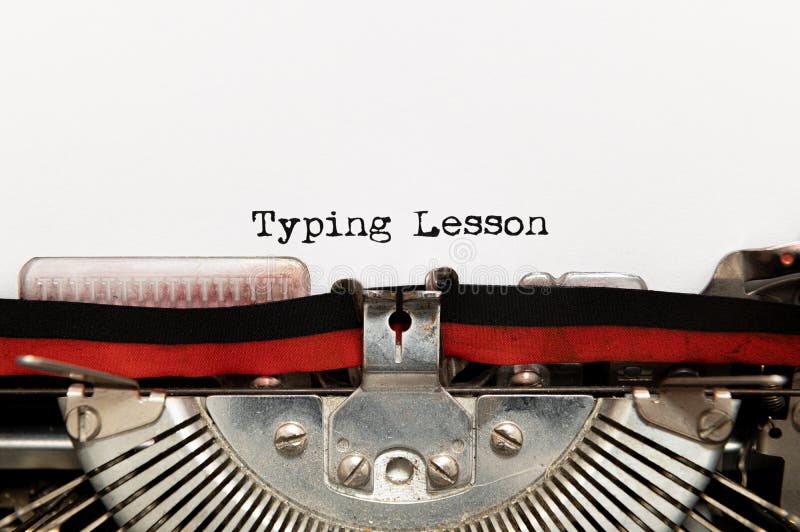 Typing Lesson Title Text Written on Paper with Typewriter Stock Photo ...