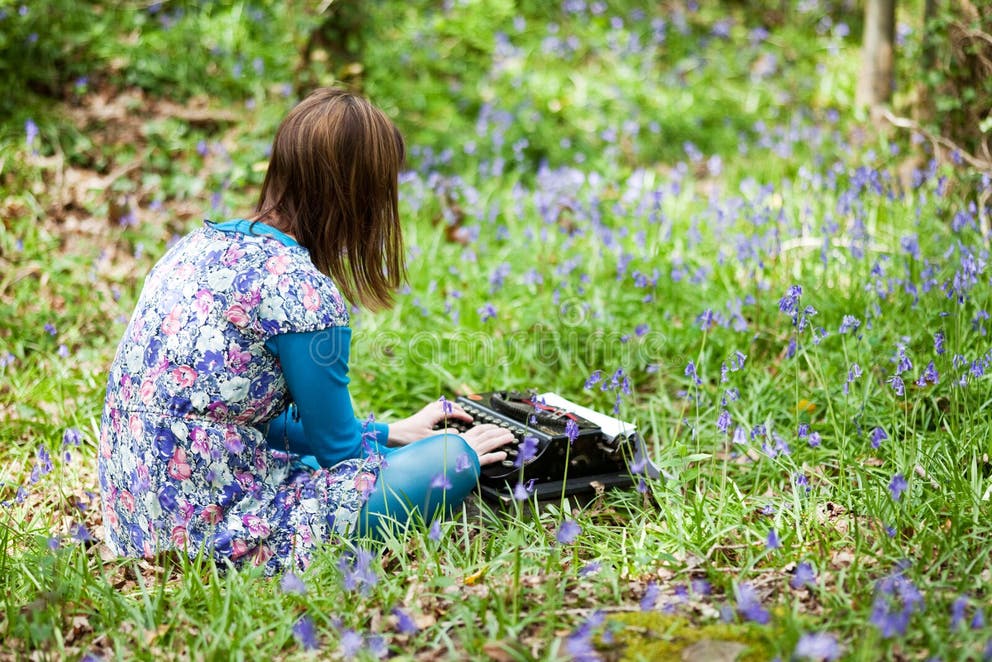Typing a letter stock photo. Image of peaceful, female - 14676038