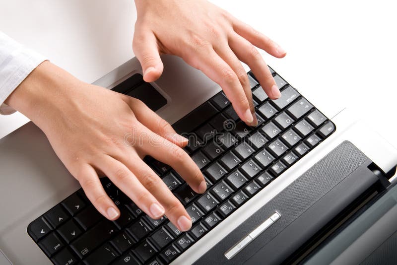 Typing a letter stock image. Image of laptop, push, modern - 8752525