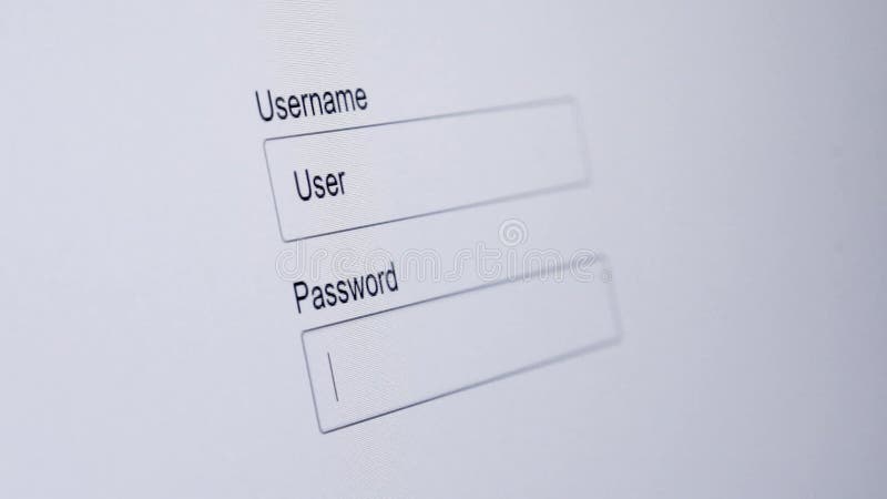 Typing Login and Password on a Retro Green Terminal Screen Stock ...