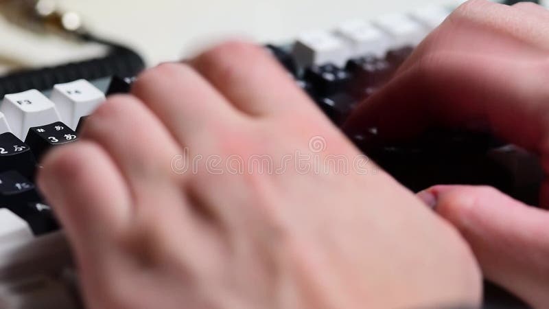 Typing on a Mechanical Keyboard Stock Footage - Video of laptop ...