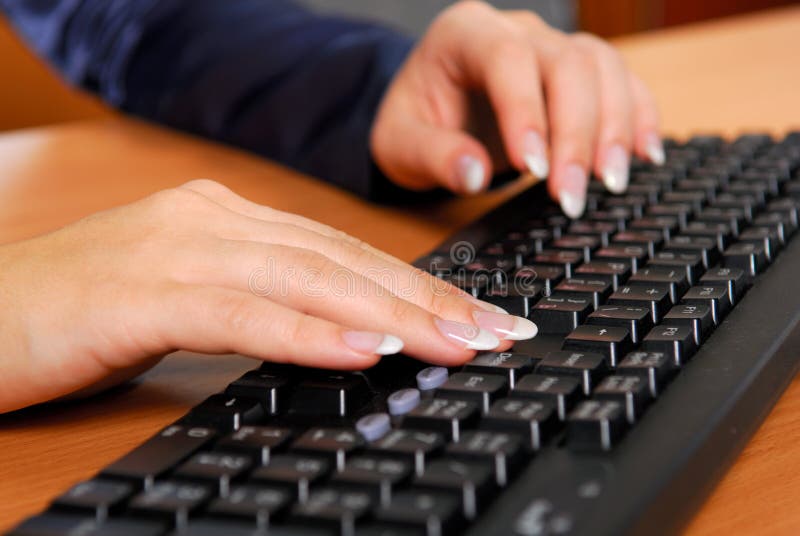Typing Message on the Personal Digital Assistant Stock Image - Image of ...