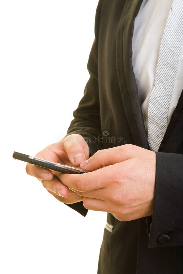 Typing a message stock photo. Image of male, cell, space - 9373484