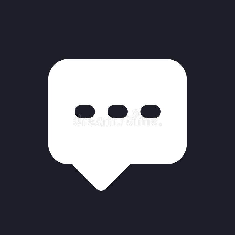 Typing Message Dark Mode Glyph Ui Icon Stock Vector - Illustration of ...