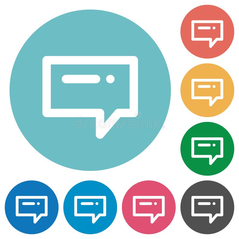 Typing Message Flat Round Icons Stock Vector - Illustration of blue ...