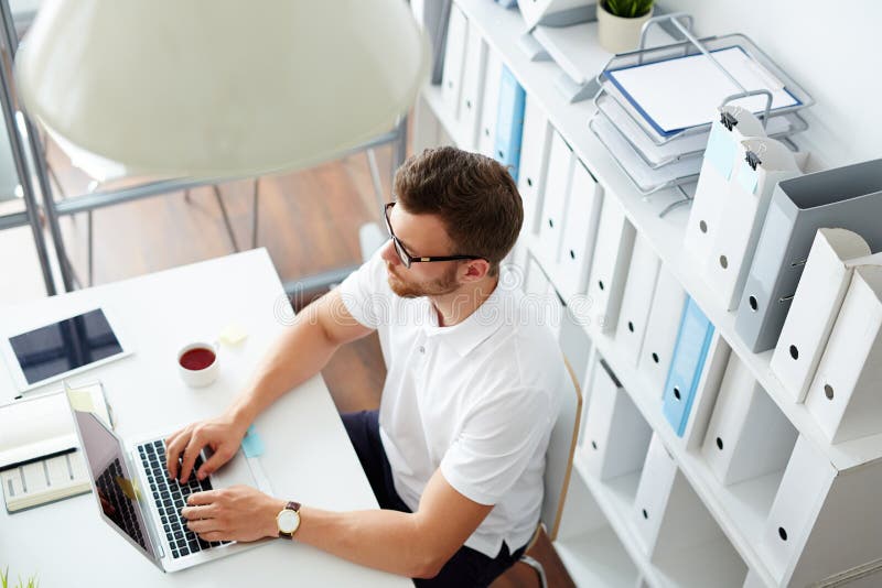 Typing in office stock image. Image of laptop, multimedia - 77251269