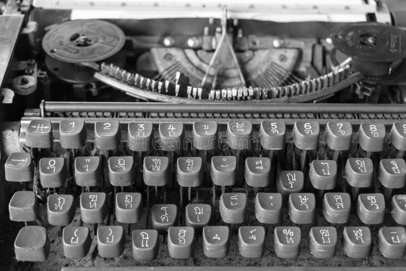 Typing, Old Collection in the House. Select Focus. Stock Photo - Image ...