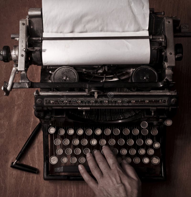 Typing on an Old Typewriter Stock Photo - Image of nostalgia, literary ...