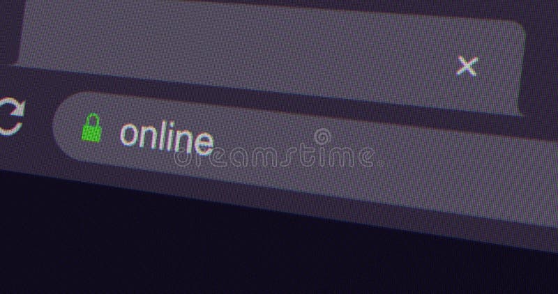 Typing Online into Address Bar Search Screen Animation, Screen View of ...